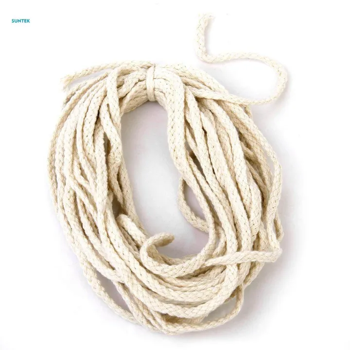 3x 10M Soft Braided Cord Natural Cotton Rope Thread Cord Light Beige ...
