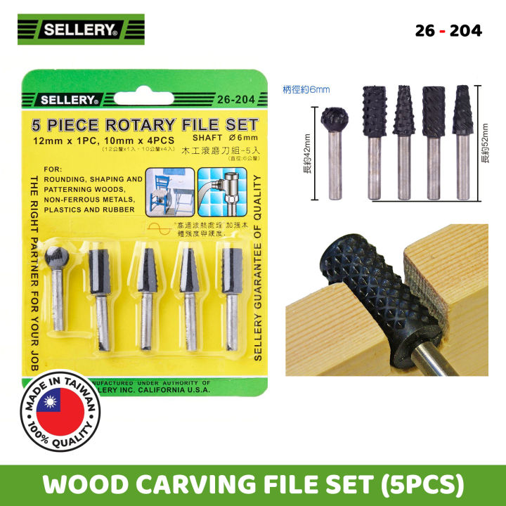 Wood carving Rotary file set 5pcs card Sellery brand 26-204 | Daraz.lk
