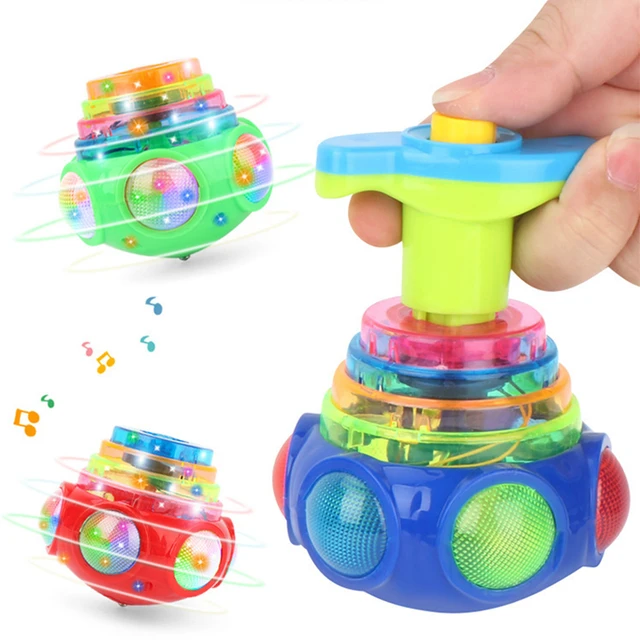 Vorix Lighting Lattu Spinner Music Top Flashing Toy For Kids | Daraz.lk