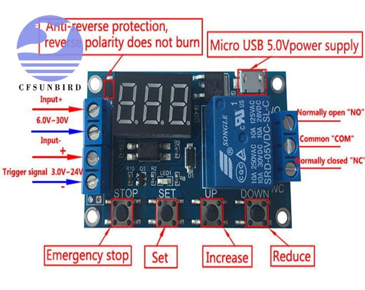 【VA VA VOOM】6-30V Micro USB 5V LED Display Cycle Timer Control Off ...