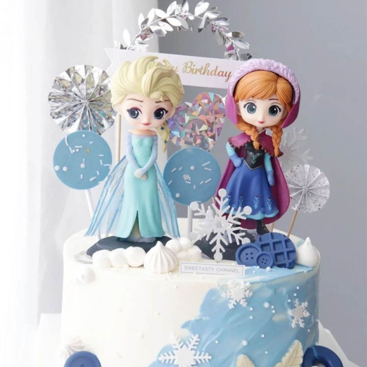 Princess Frozen Theme Cake Decorations Anna Aisha Cake Per For Kids ...