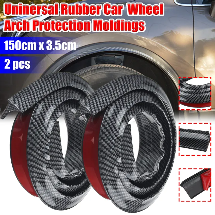 Pair 1.5M Universal Rubber Car Mudguard Trim Wheel Arch Protection ...