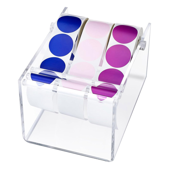 For Rolls of Sticker Labels Sticker Dispenser Adjustable Acrylic Label ...