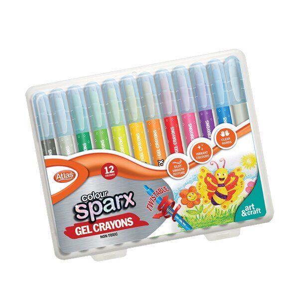 ATLAS 12 COLOUR SPARX GEL CRAYONS | Daraz.lk