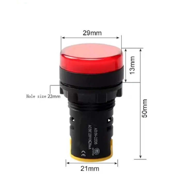 1pc 440v Hole Size 22mm Jiangsu Shuangke Ad56-22ds Panel Mount Led ...