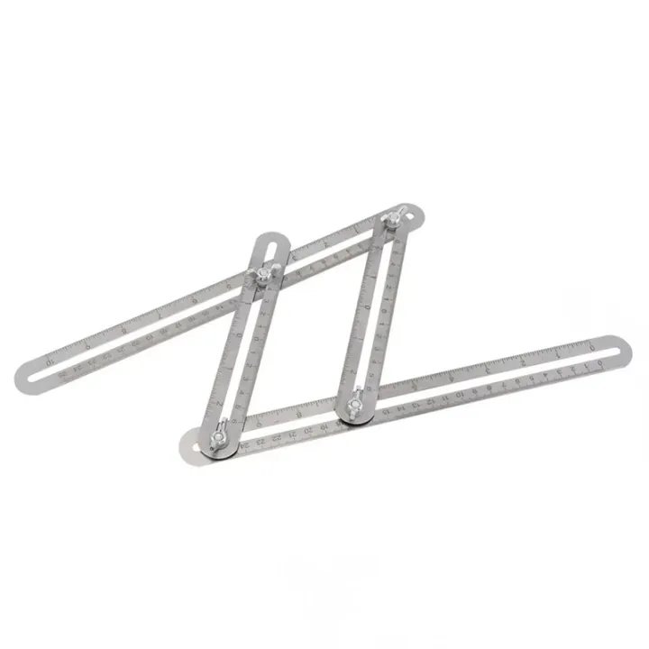 Special Shaped Folding Ruler Multifunction Stainless Steel Four Fold ...