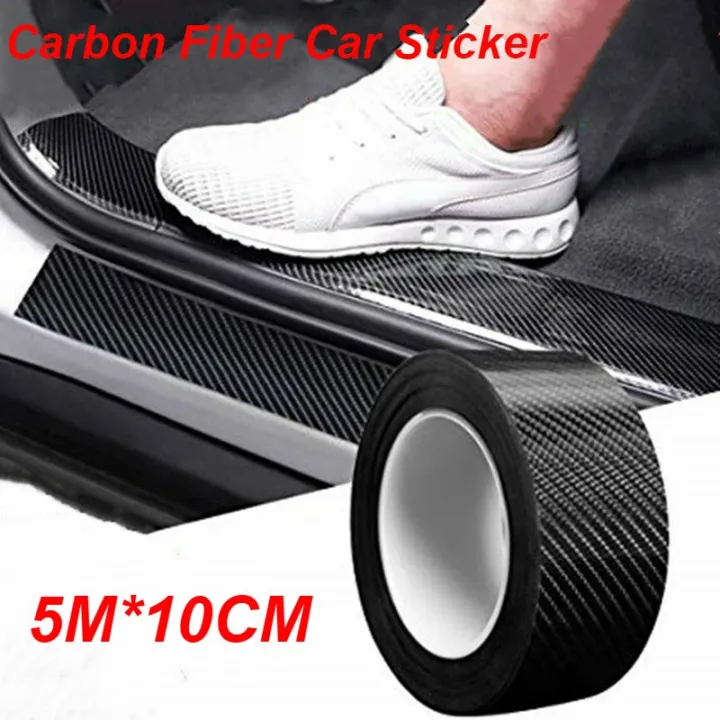 10/5M 3D Carbon Fiber Car Sticker DIY Paste Protector Strip Auto Door ...