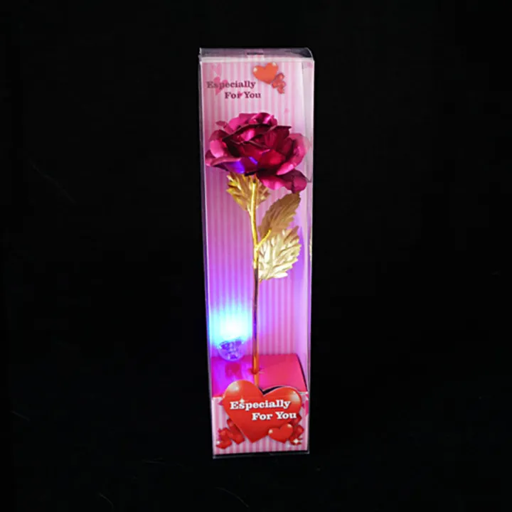 Rose Starry Sky Luminous Rose Flower Shock Light Golden Rose Wedding ...