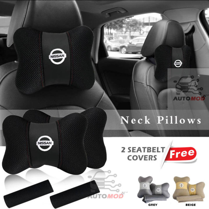 Nissan High Quality Car Headrest Pillows With Seat Belt Straps | Daraz.lk