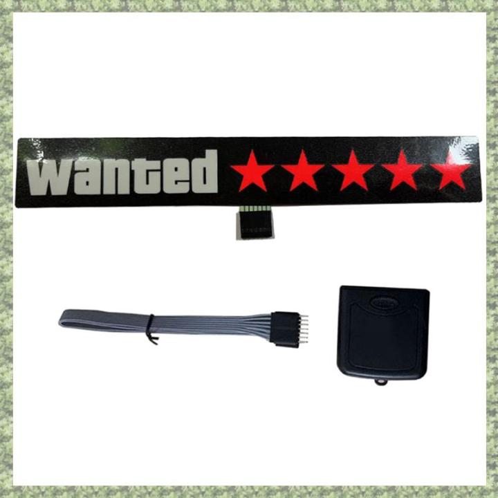 Windshield Electric 5Stars Wanted Car LED Window Stickers Blue Red ...