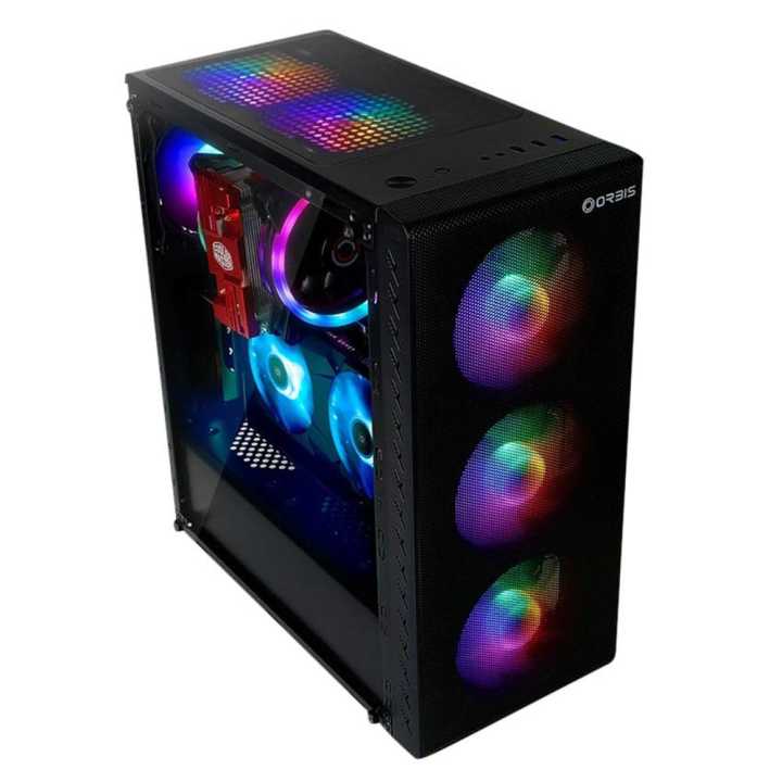 Orbis T130 Middle Tower CPU Case with 4 RGB Fans | Daraz.lk