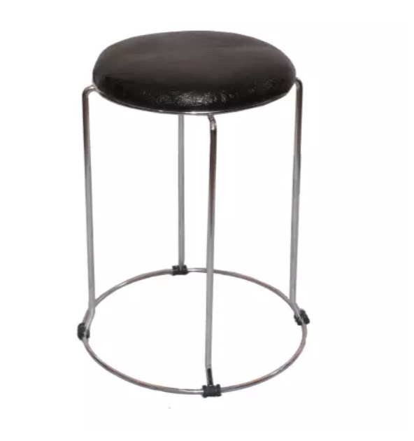 ROUND SHAPE BLACK CUSHIONED STOOL | Daraz.lk