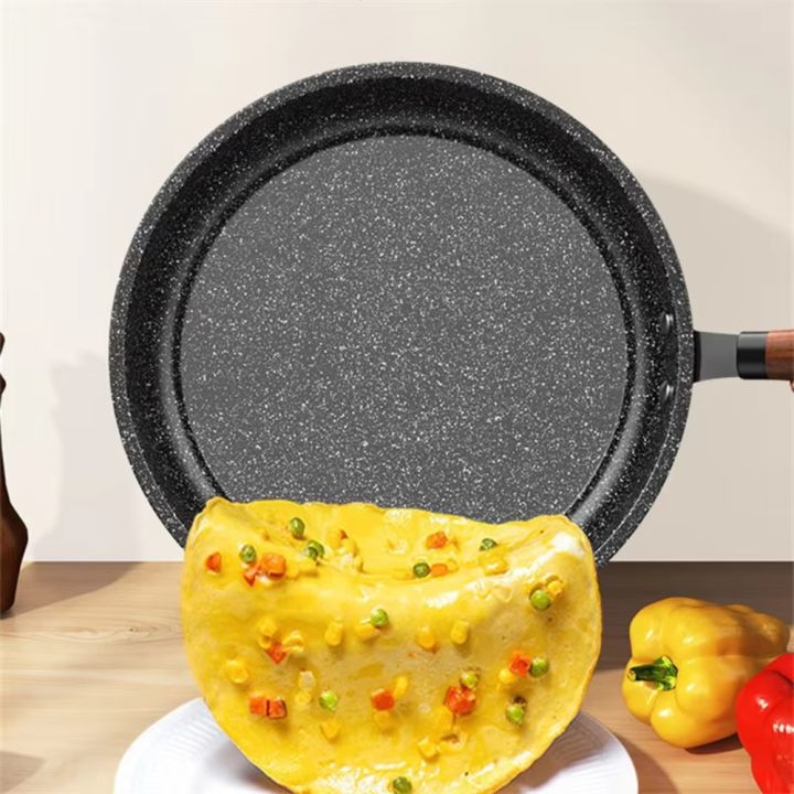 Cooking Pan Non Stick Frying Pan Flat Bottomed with Lid Saucepan ...