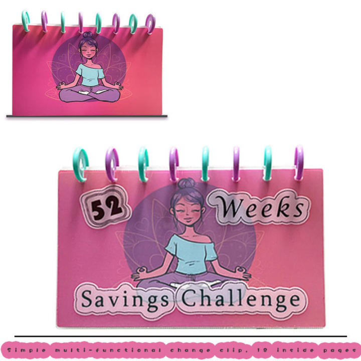 Savings Challenge Book Trendy PVC Budget Planner Cash Envelope System ...