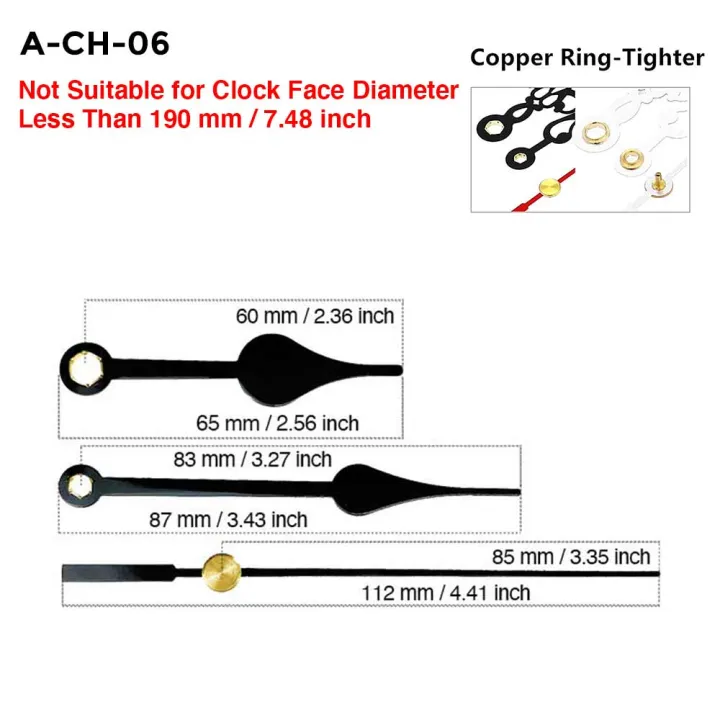 MCDFL Black Clock Hands Design Kit Motor Quartz Movement Watch Machine ...