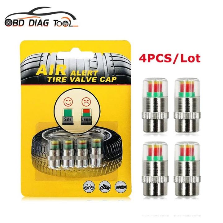 Universal 4pcs Auto Car Tire Pressure Monitor Alarm 2.4 PSI Air Alert ...