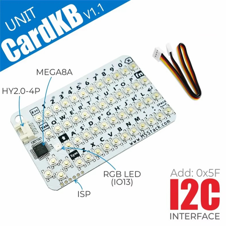 CardKB V1.1 Mini 50-Key QWERTY Keyboard Unit with ATMega8A MCU,MEGA8A ...