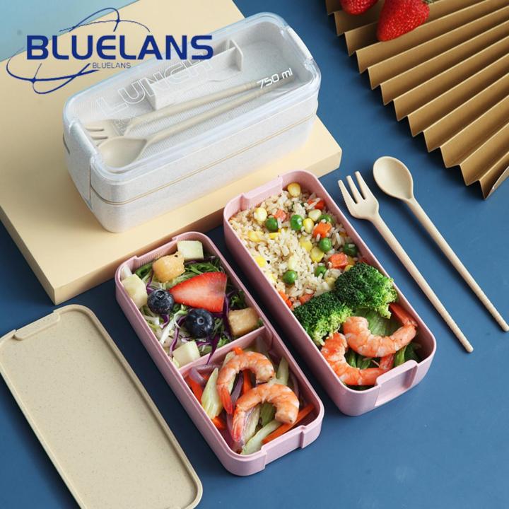 Travel Food Container Stackable Bento Box Double Layer Lunch Box for ...
