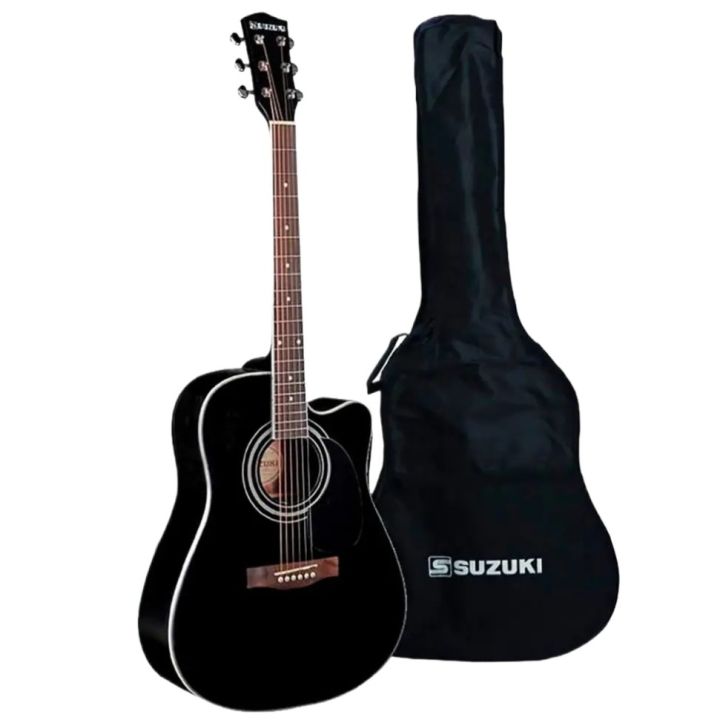 SUZUKI Japan Cutaway Acoustic Box Guitar 5 Years Warranty With Cover ...