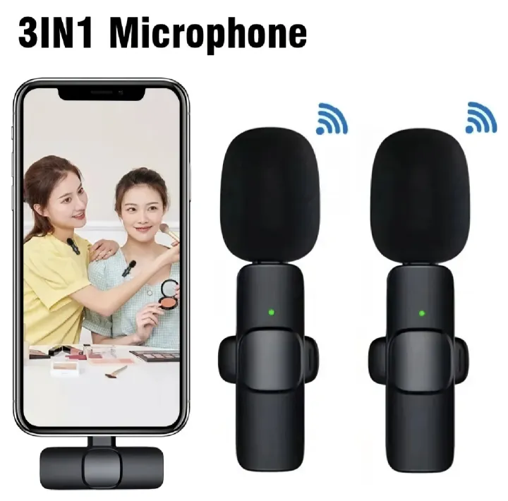 Duel Bluetooth Microphone K9 Wireless lavalier Microphone | Daraz.lk