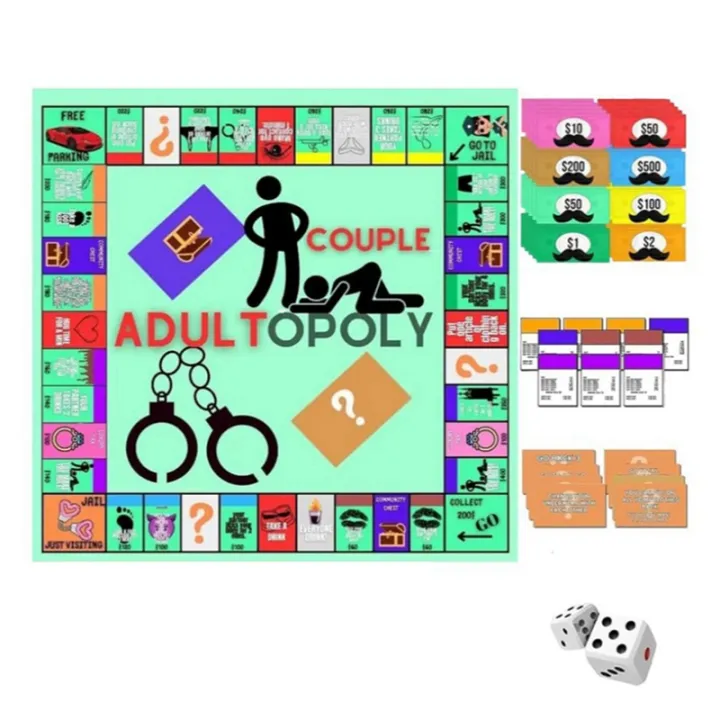 (GGBR) Couple Board Game Adultopoly Board Game Couple Opoly Board Game ...