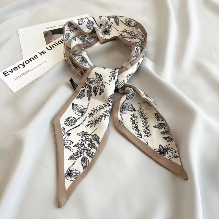 Women Scarf lady Wraps Elegant Floral Dot Spring Summer silk scarves ...