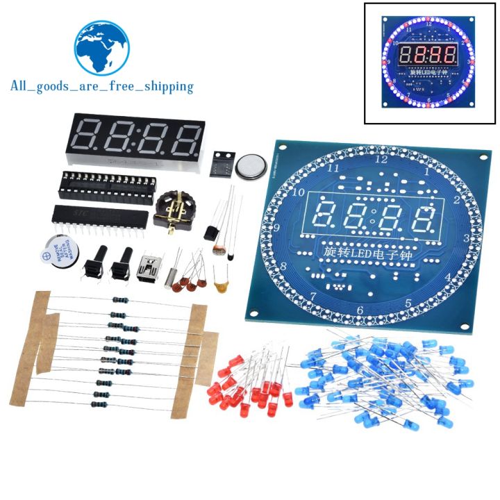Rotating Led Display Alarm Electronic Clock Module Water Lamp Diy Kit ...