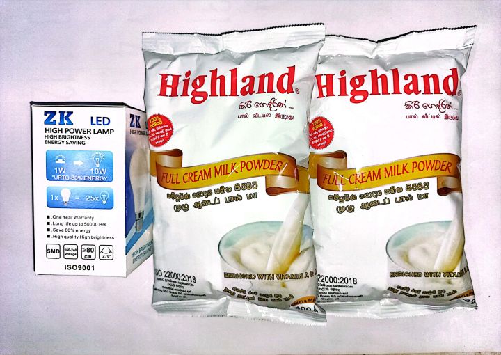 Highland Full Cream Milk Powder 400g 2 packets And One 5W High power ...