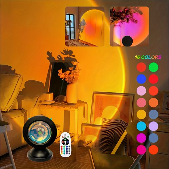 1pc 16 Colors USB Led Sunset Spotlight, Remote Control | Daraz.lk