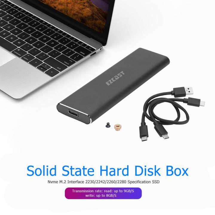 【United Kingdom 】 M2 M.2 USB Type C 10Gbps External Hard Drive Enclosure NVME PCIE NGFF SATA ...