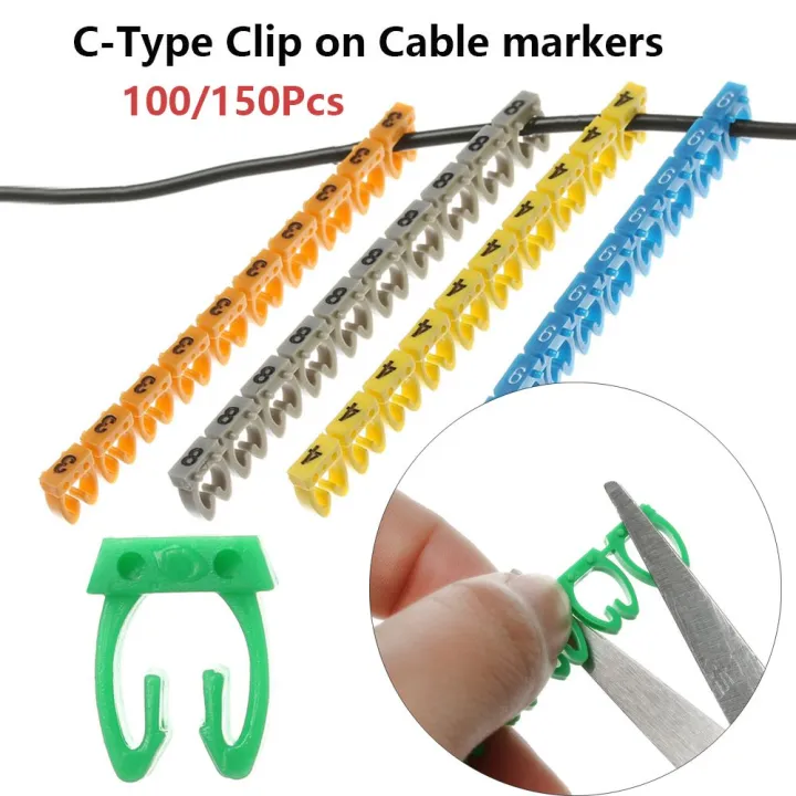 100/150Pcs Wire Colourful Network Marker Tool C-Type Number Tag Tag Box ...