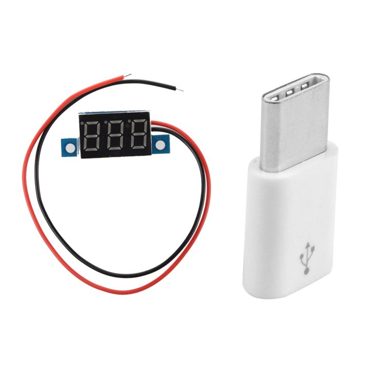 FORIDE Digital Voltmeter LED Voltage Display Panel Meter & USB Type C 3 ...