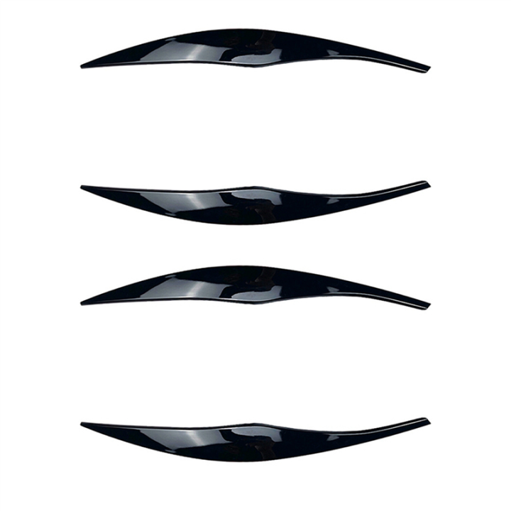 SRIWEN 4x Car Glossy Black Headlights Eyebrows Eyelids Cover Eyelash ...