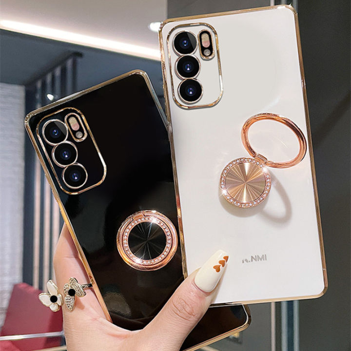 Luxury Plating Ring Holder Phone Case For huawei p40 lite 4G 5G P40lite p30 pro p20 lite 2019 ...