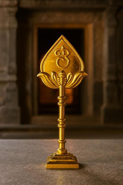 Om Symbol Vel Stand – Brass Gold Finish Spiritual Decor – Hindu Pooja ...
