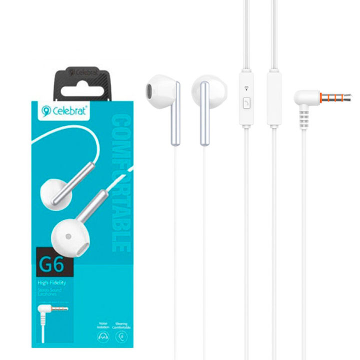 Celebrat G6 Wired Earphone Handfree 3.5mm Headset With Mic | Daraz.lk