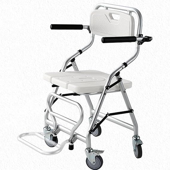 Shower Commode Wheelchair, Transport Beside Commode Chair, Waterproof ...