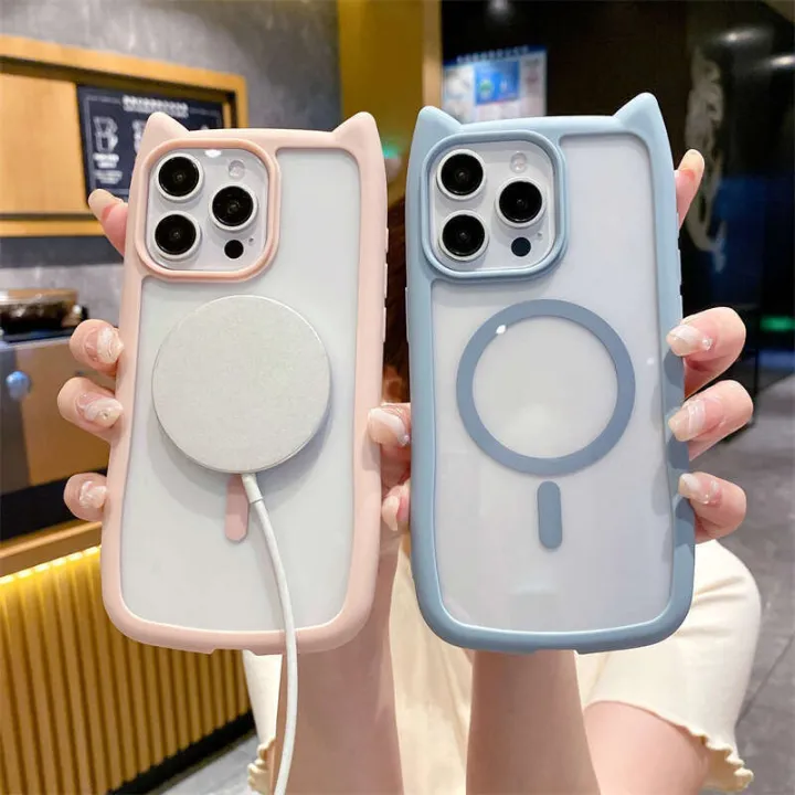 Cat Ear Compatible iPhone 16 Pro Max Magnetic Phone Case Apple 14 ...