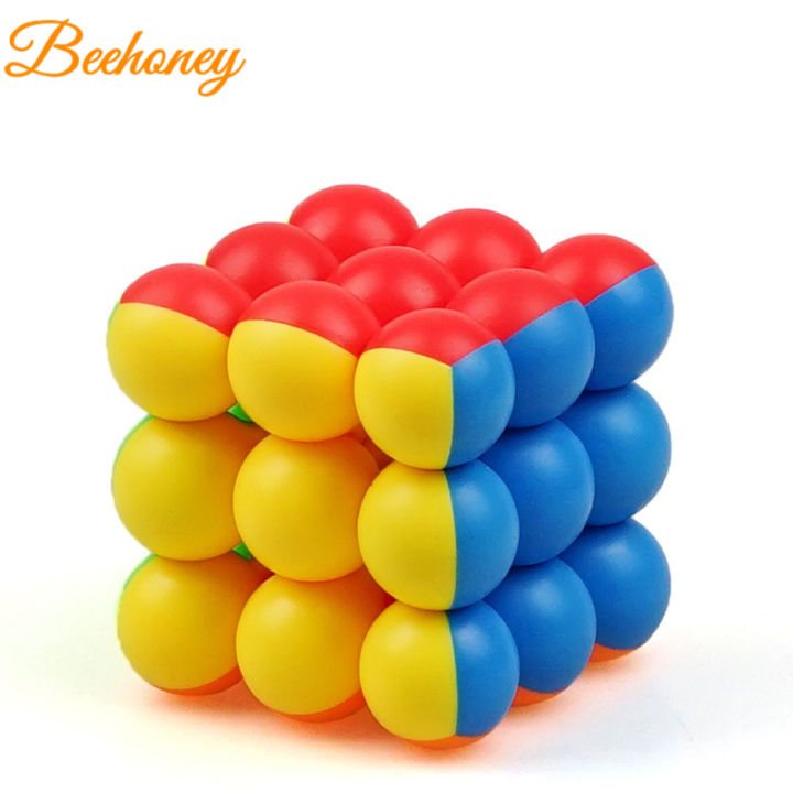 【Fanco Toy store】（NEW）3x3 Ball Magic Cubes Stickerless Professional Cube Brain Teasers Puzzle ...