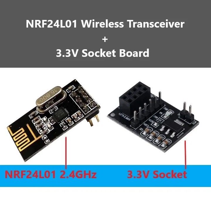 NRF24L01 Wireless Transceiver Module & 5V to 3.3V Socket Board | Daraz.lk