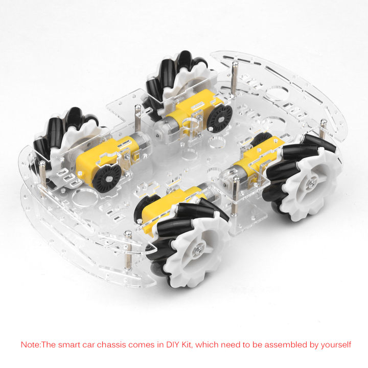 KOGEEK 4WD Smart Car Chassis DIY Kit Omni-mobile Dual Layer Platform with 4 Omni-directional ...