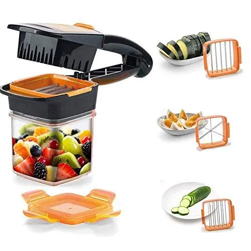Genius Nicer Dicer Quick Chopper for Fruit and Vegetables 5-in-1 Multi ...