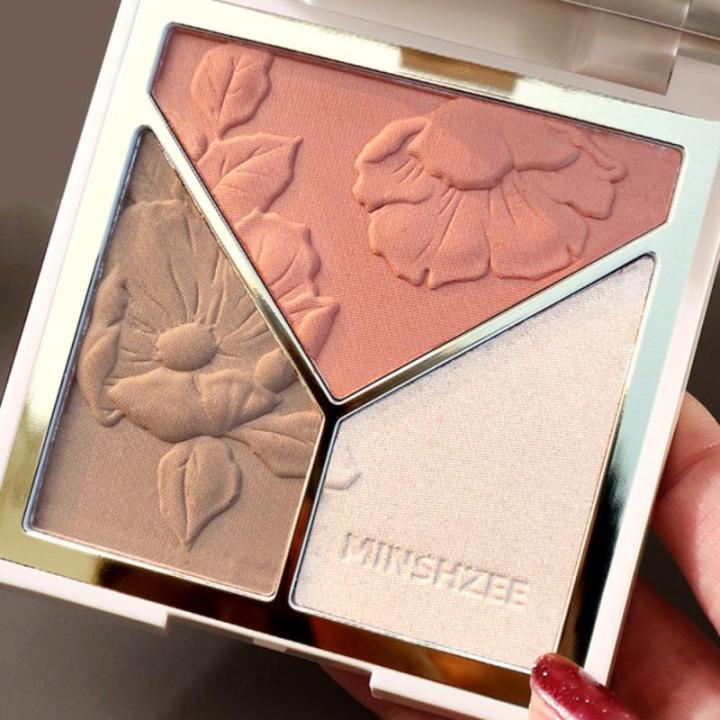 3 in 1 Highlighter Contour Palette Bronzer Face Contour Shimmer High ...