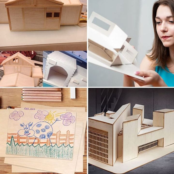 Sculpture Model Material Supplies Aircraft Ship DIY Wooden House Wood ...