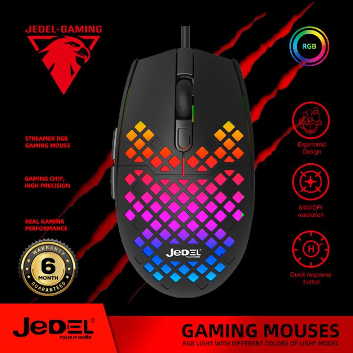 Jedel GM1150 RGB 6400DPI Gaming Mouse | Daraz.lk