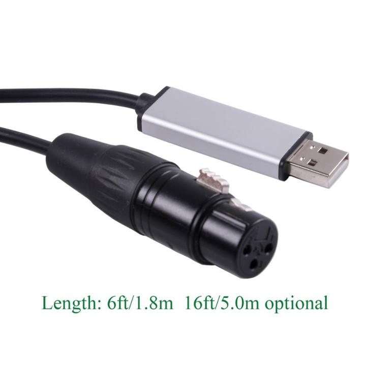 Usb To Dmx 3p Xlr Ftdi Rs485 Interface Adapter Cable For Stage Pc ...