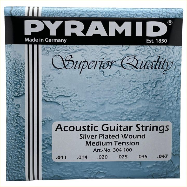 Pyramid Silver Plated Wound Acoustic Guitar Strings set .011- .047 ...