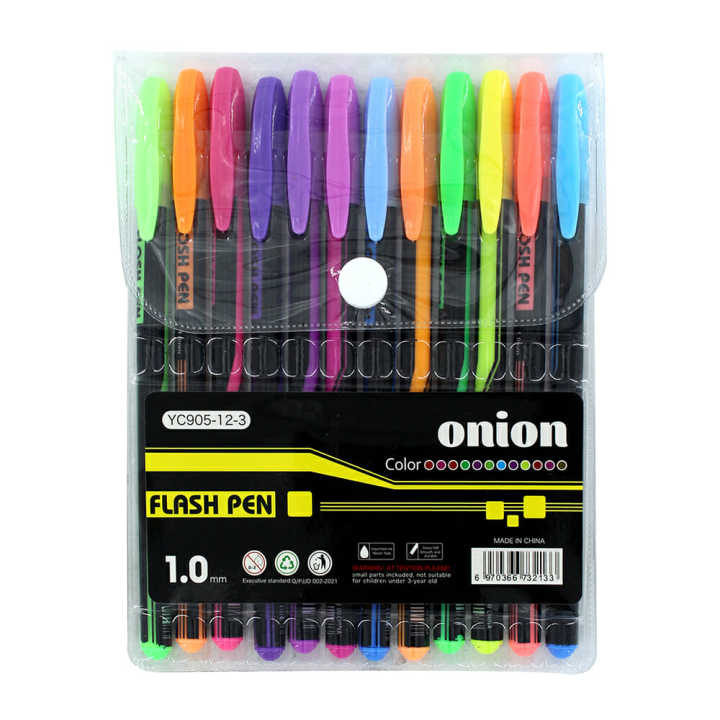 Assorted Color 12 Colour - Flash pen - 1.0mm - CQ905-12 - Xiao Yang ...