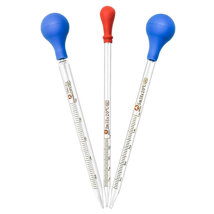 Red/Blue Glass Pipettes Reliable Glass 10ml Graduated 5ml 2ml Transfer ...