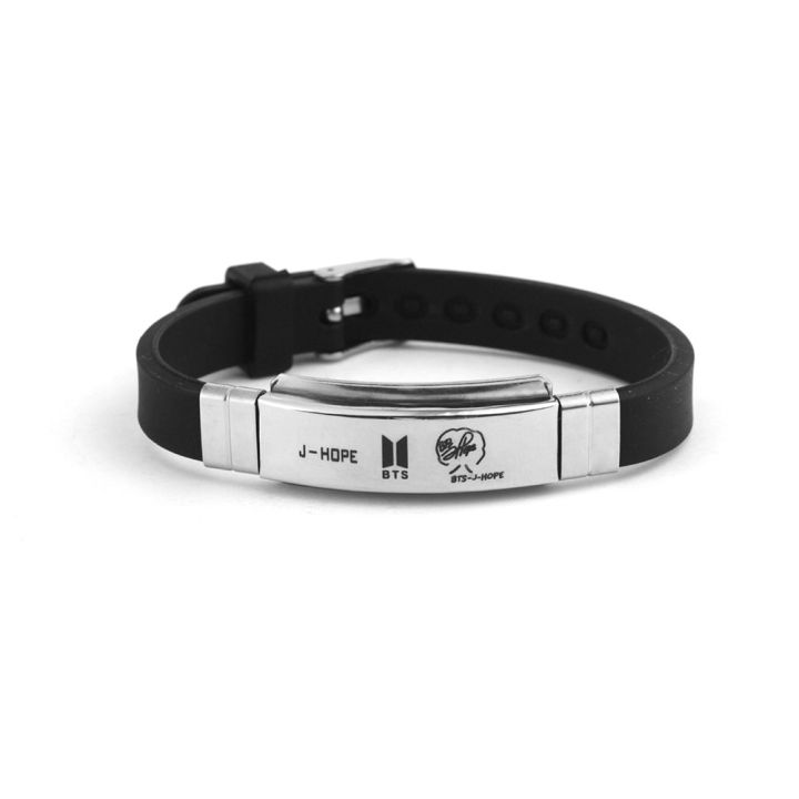 Punk South Korea Black Silicone Wristband Bangle Bracelet 2021 Fashion ...